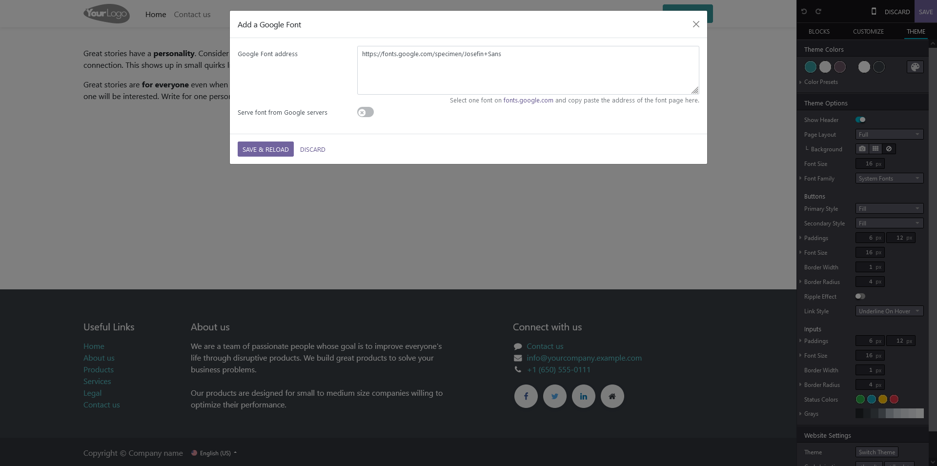 Adding Locally Hosted Custom Fonts in Odoo