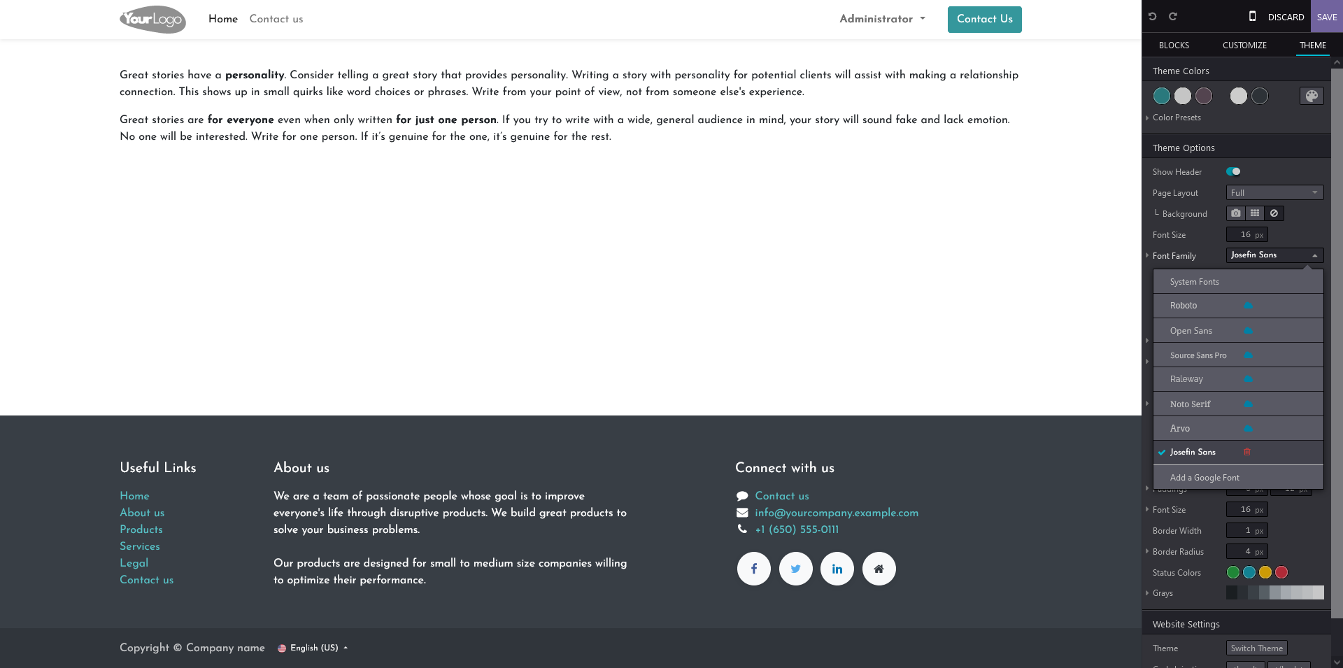 Adding Locally Hosted Custom Fonts in Odoo